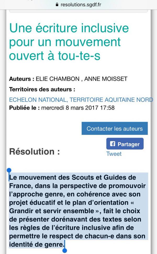Après l’Angleterre, les USA, c’est aux scouts de France d’être tentés ...